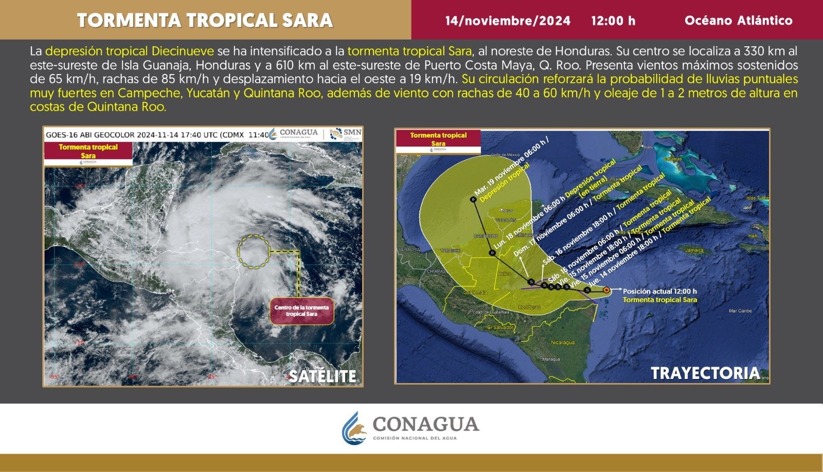 Tormenta Tropical “Sara” apunta hacia península de Yucatán | LectorMx